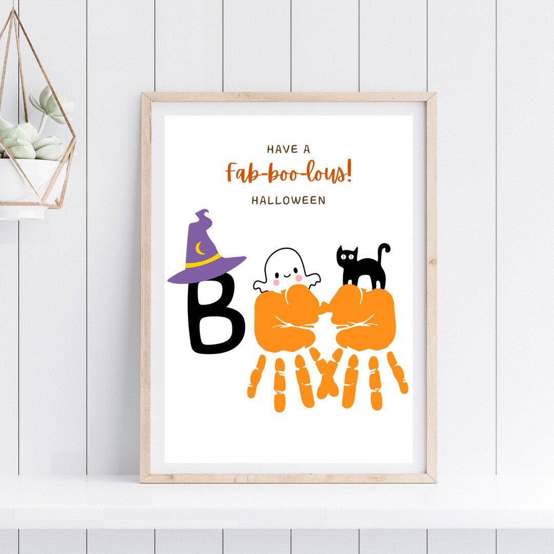 Halloween Handprint Craft Halloween Crafts Halloween Handprint Art ...