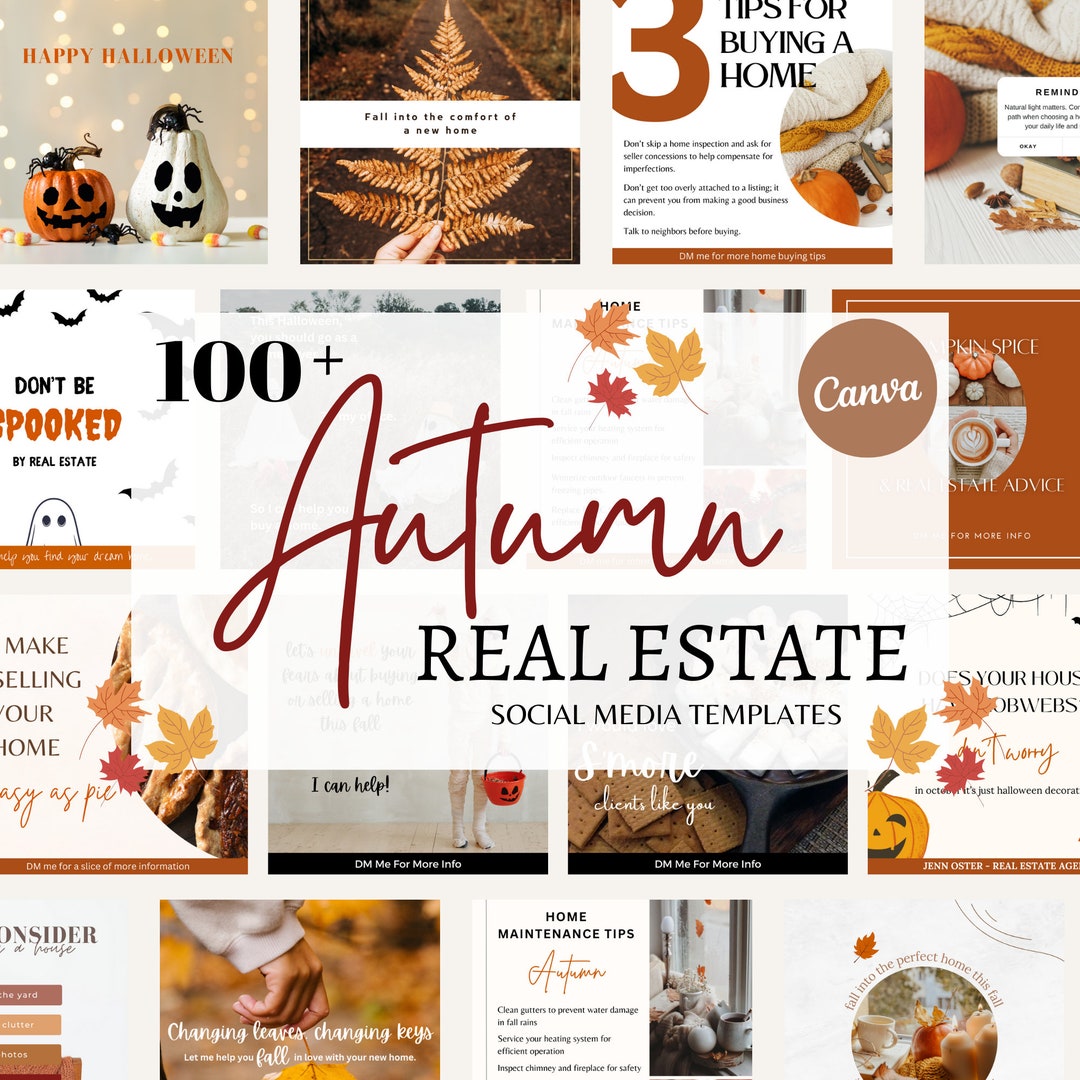 Fall Real Estate Instagram Templates: Realtor Social Media (digital ...
