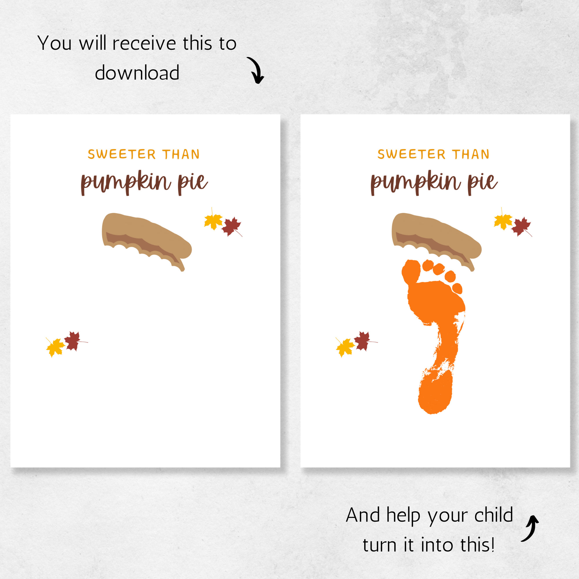 Pumpkin Pie Footprint Craft I DIY Fall Handprint Art I Baby Toddler ...