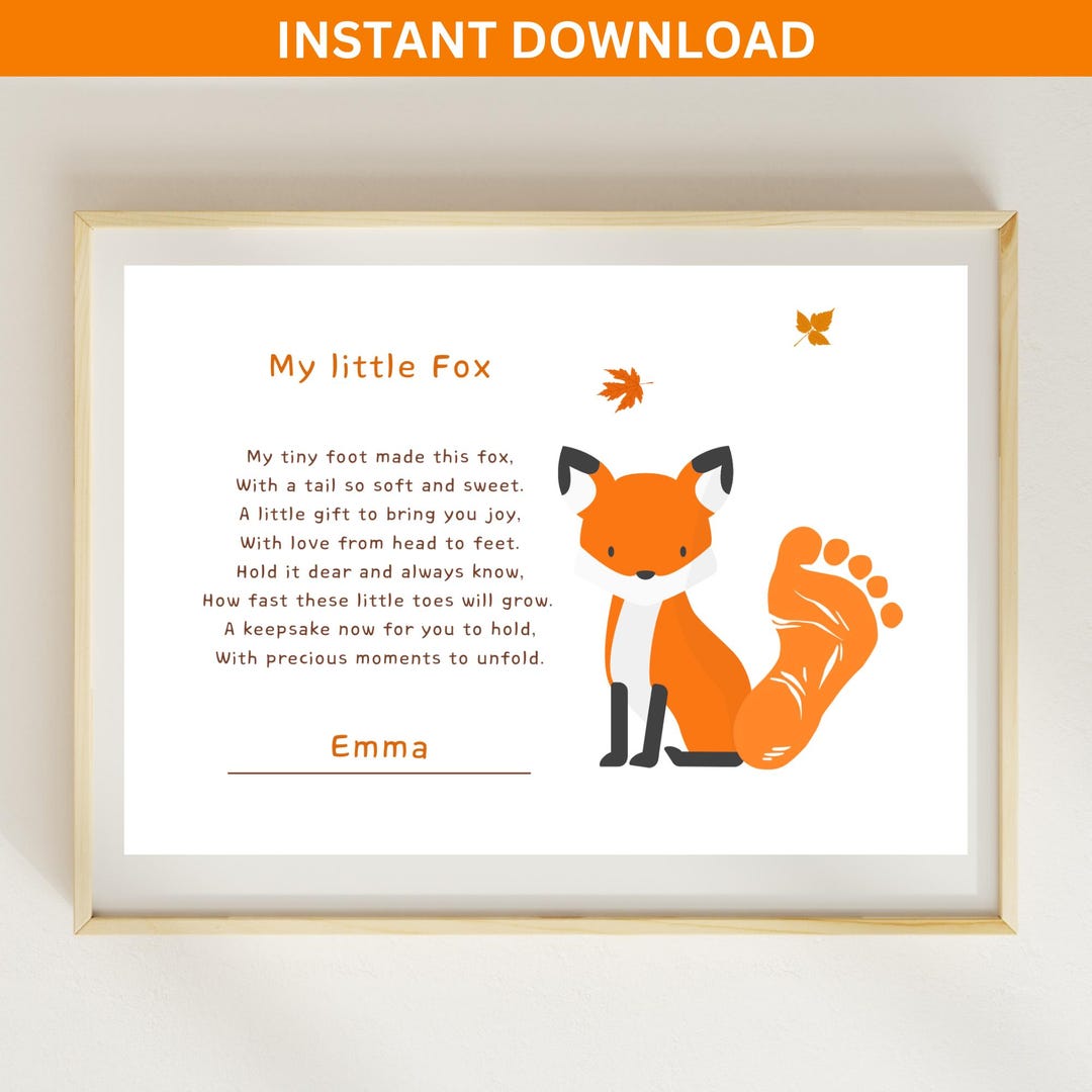 Fox Poem Handprint Printable I Kids Handprint Activity Craft I DIY Fox ...