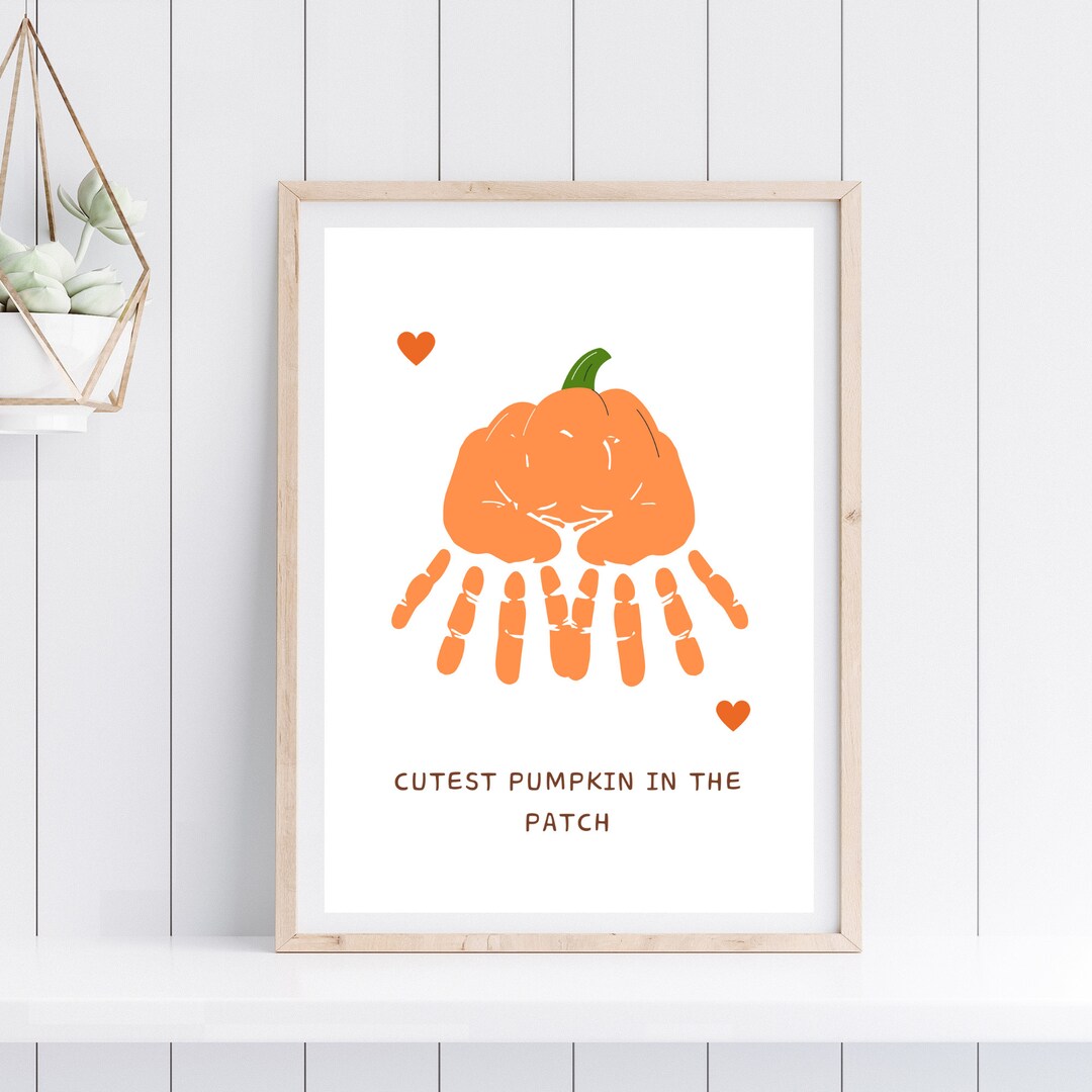 Pumpkin Handprint Art: Fall DIY Craft for Kids (digital Download) - Etsy