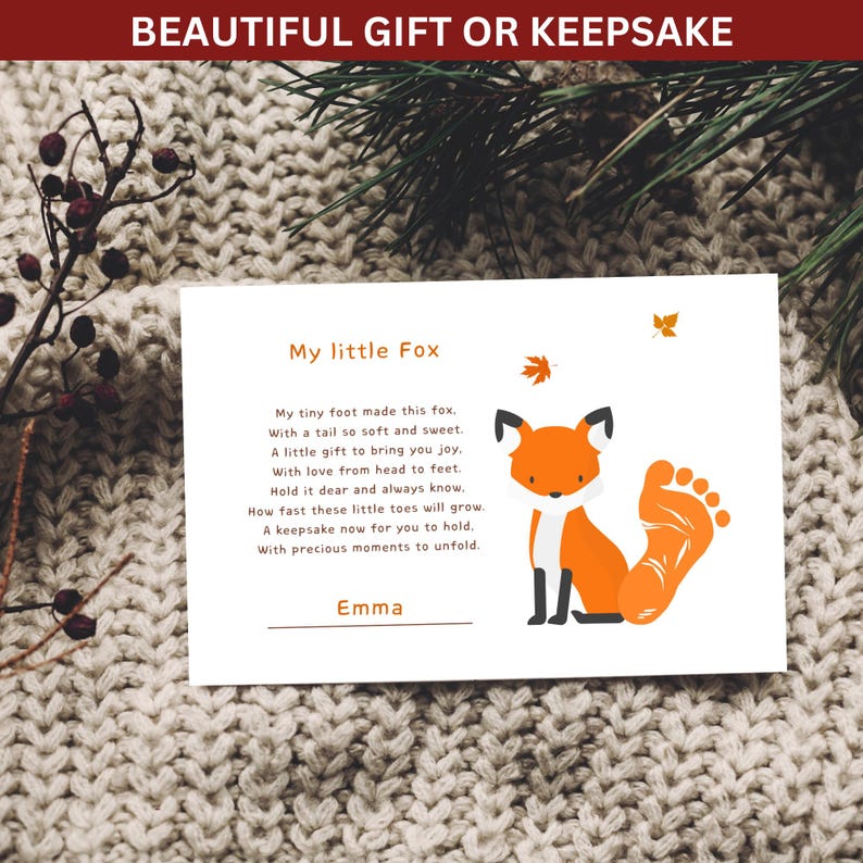 Fox Poem Handprint Printable I Kids Handprint Activity Craft I DIY Fox ...