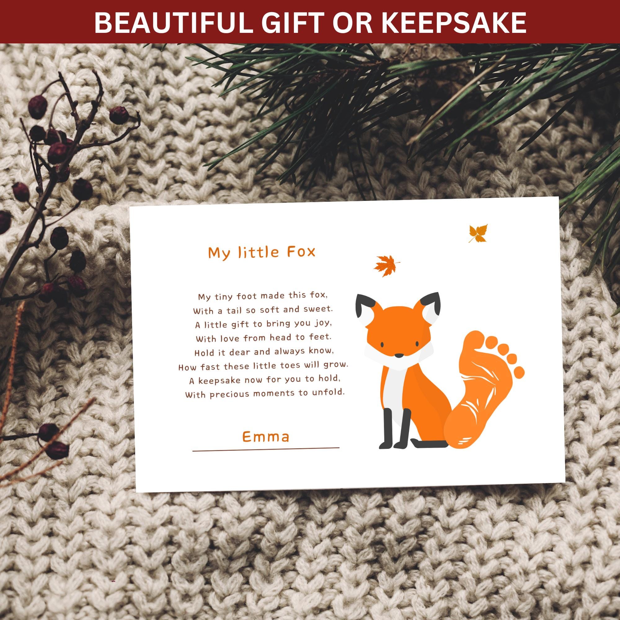 Fox Poem Handprint Printable I Kids Handprint Activity Craft I DIY Fox ...