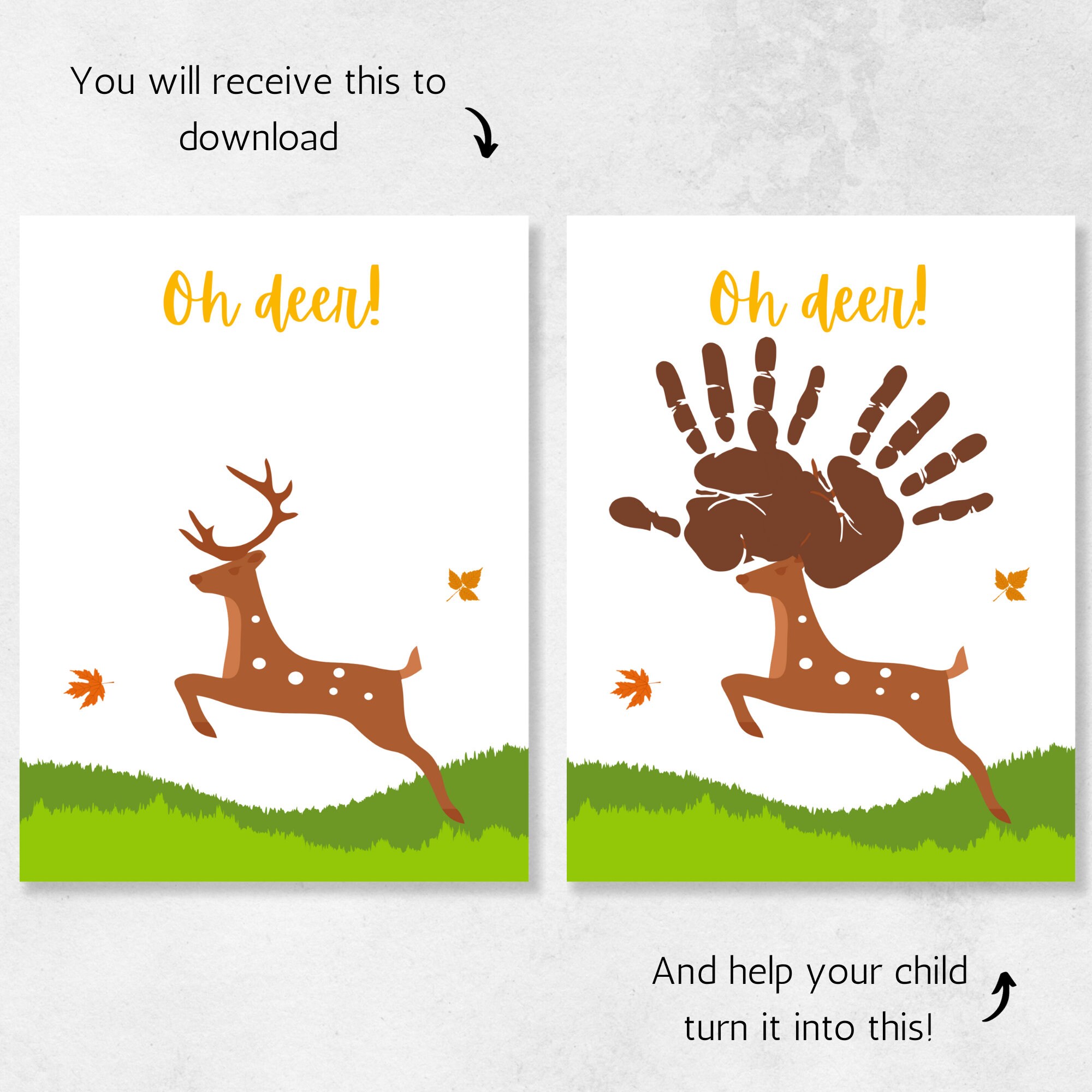Fall Handprint Craft | Fall Crafts | Fall Deer Handprint Art | Fall ...