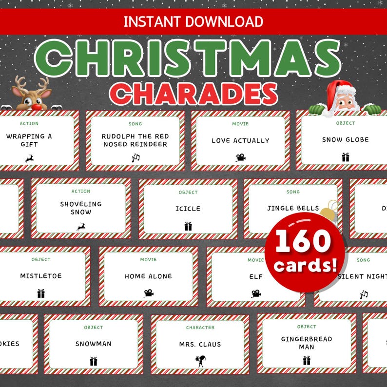 Christmas Charades | Christmas Games | Work Holiday Party | Family Game ...