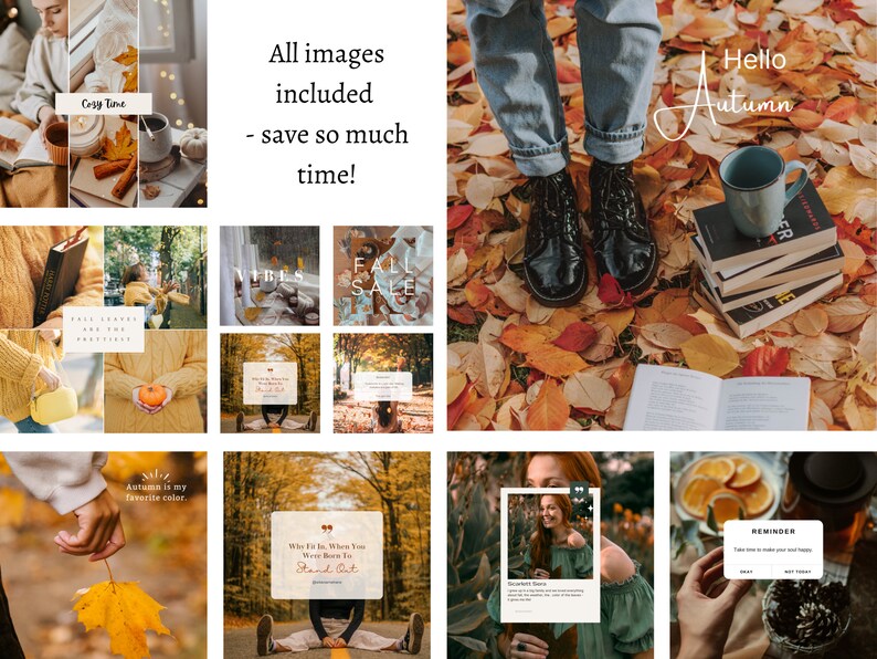 Autumn Instagram Templates Fall Instagram Post Fall - Etsy
