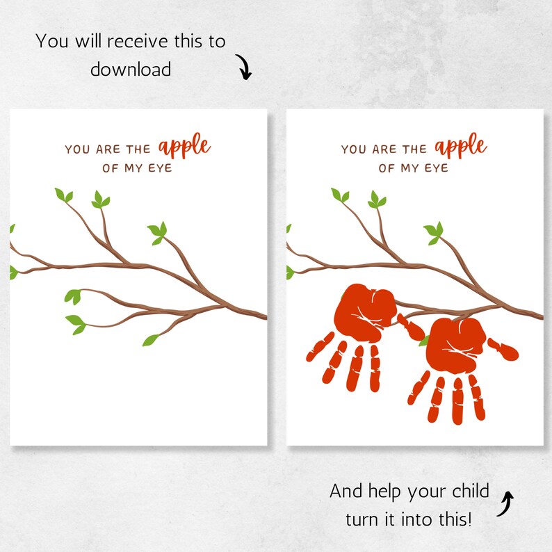 Apple Handprint Fall Craft: Preschool Art (digital Download) - Etsy