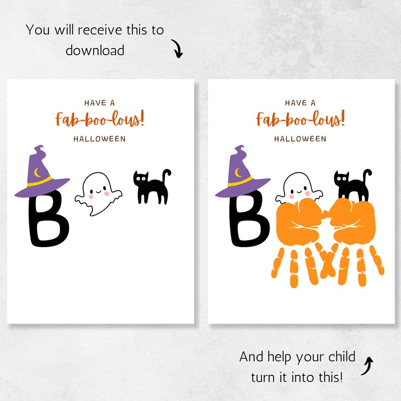 Halloween Handprint Art: Kids Craft Activity (digital Download) - Etsy