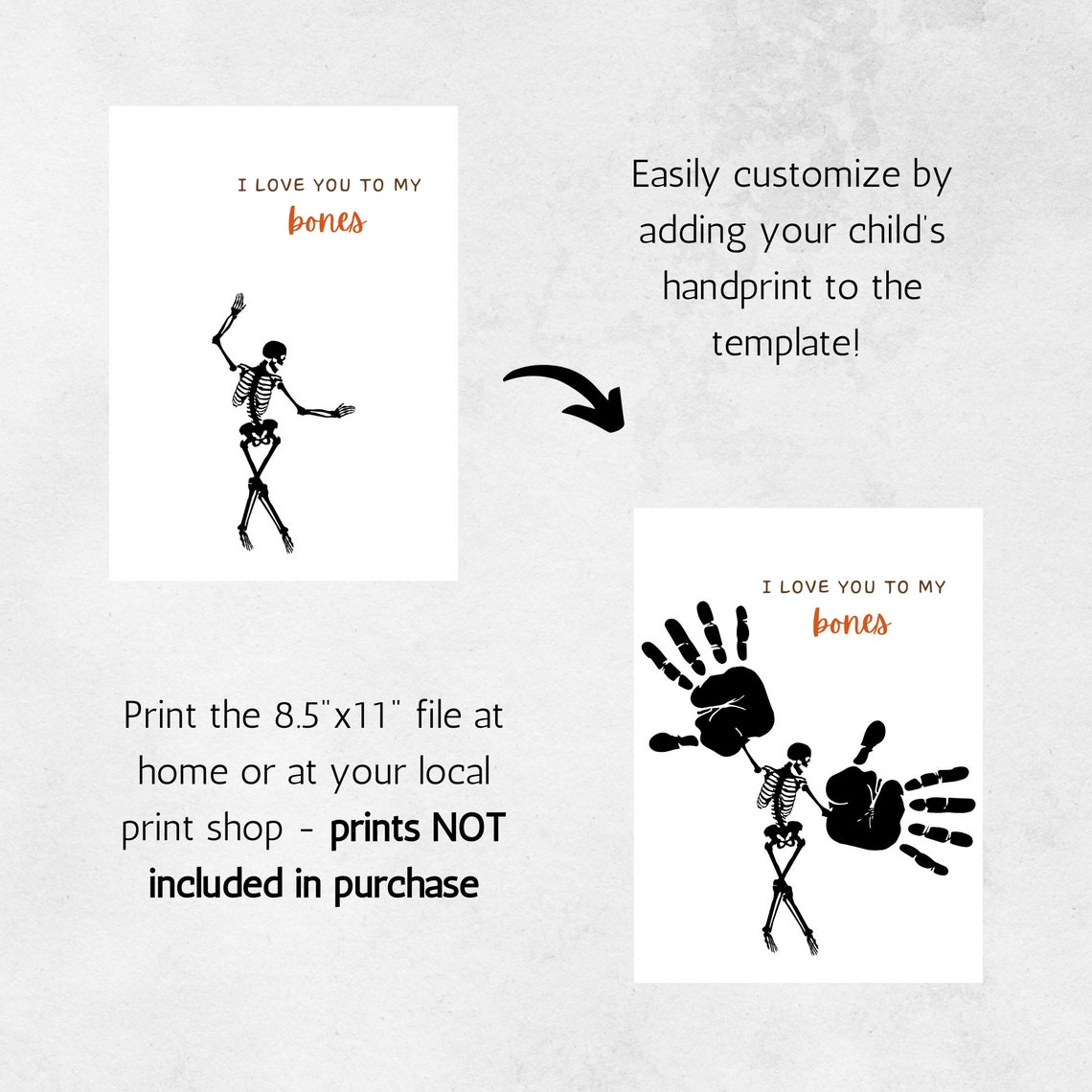 Halloween Handprint Craft I Printable Skeleton Handprint Activity I DIY ...