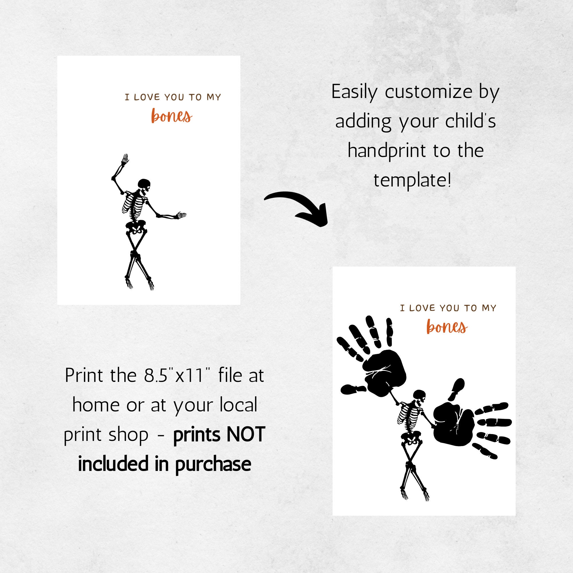 Halloween Handprint Craft I Printable Skeleton Handprint Activity I DIY ...