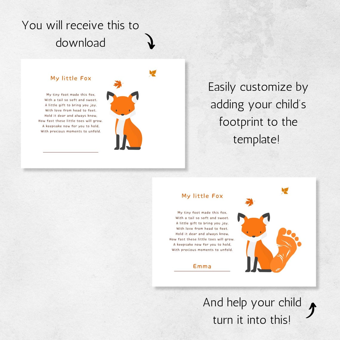 Fox Poem Handprint Printable I Kids Handprint Activity Craft I DIY Fox ...