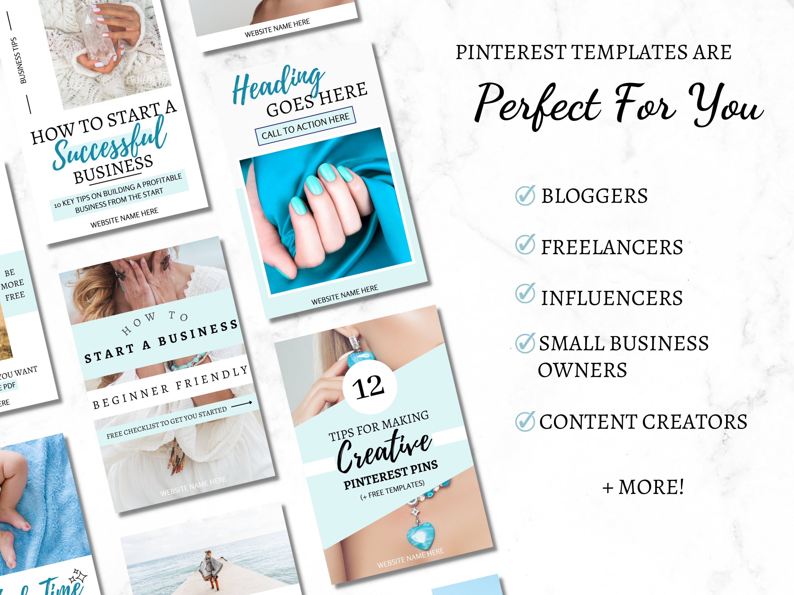 70 Pinterest Templates Canva, Blue Pinterest Templates, Fully ...