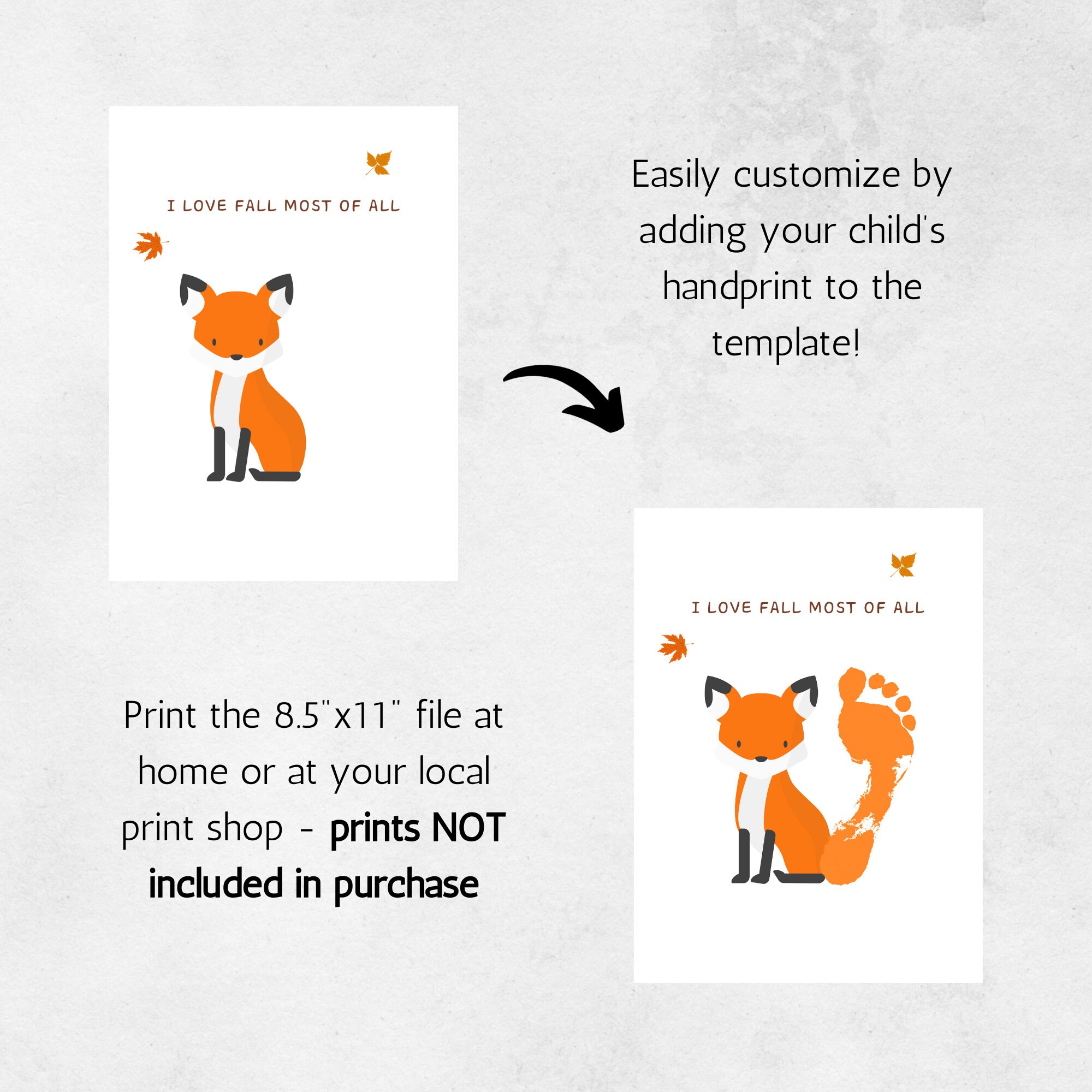 Fox Handprint Art: Fall Kids Activity (digital Download) - Etsy