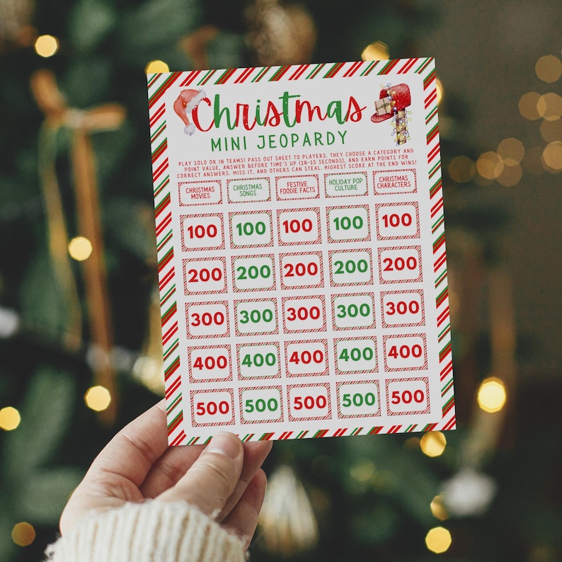 Christmas Jeopardy Game: Holiday Party Printable (instant Download) - Etsy