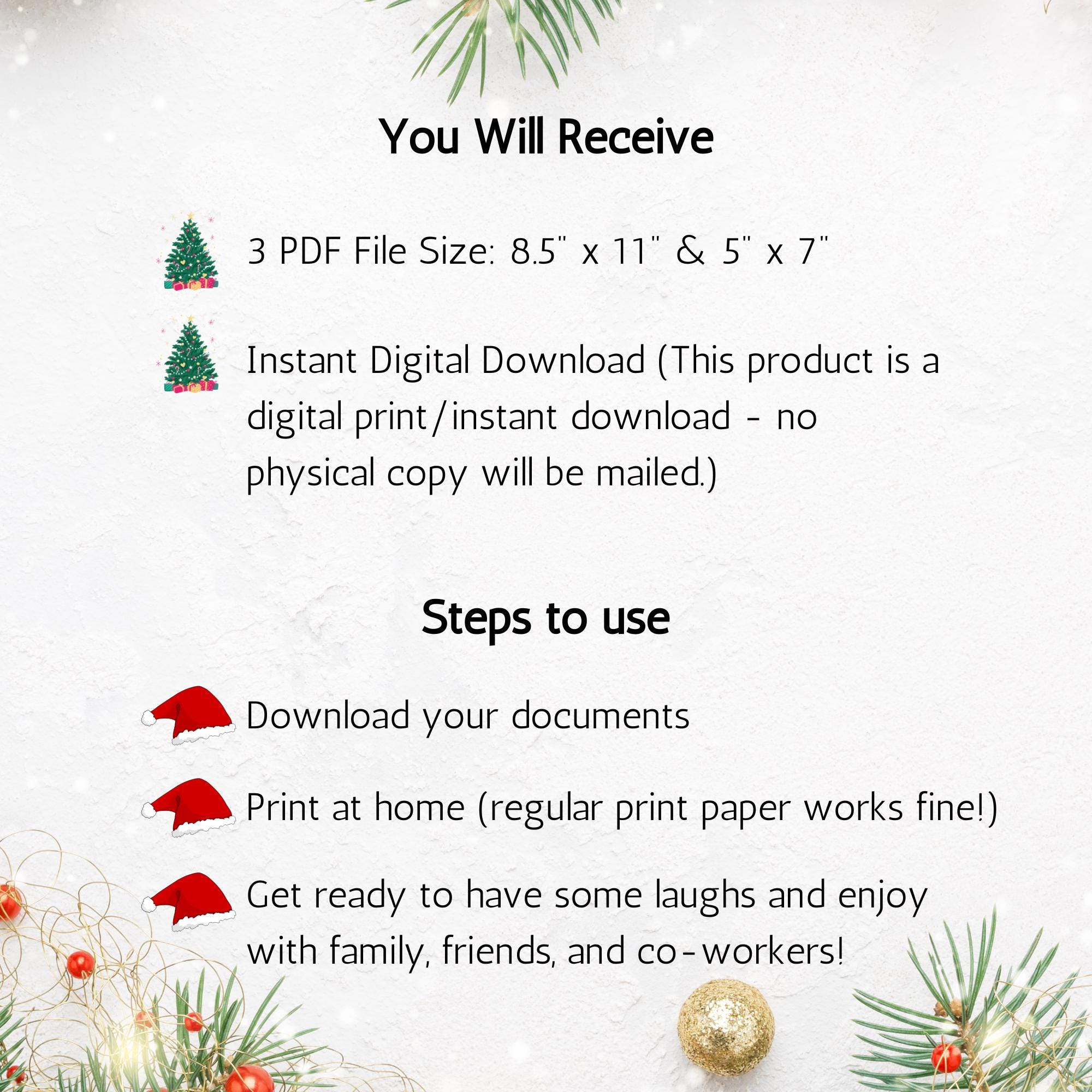Christmas Song Lyrics Game: Holiday Party Game (digital Download) - Etsy