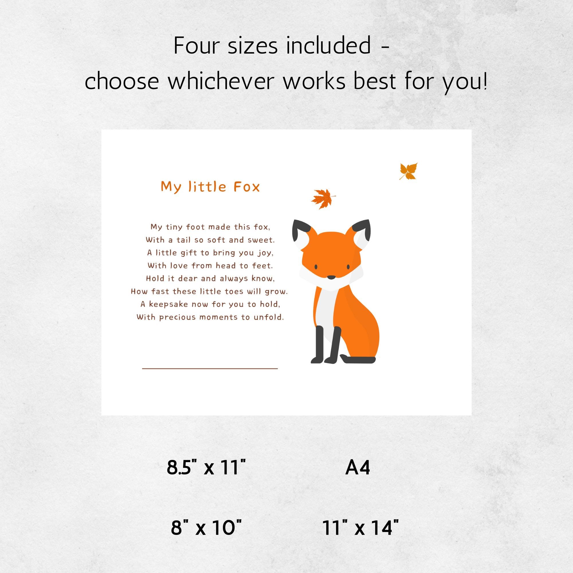 Fox Poem Handprint Printable I Kids Handprint Activity Craft I DIY Fox ...