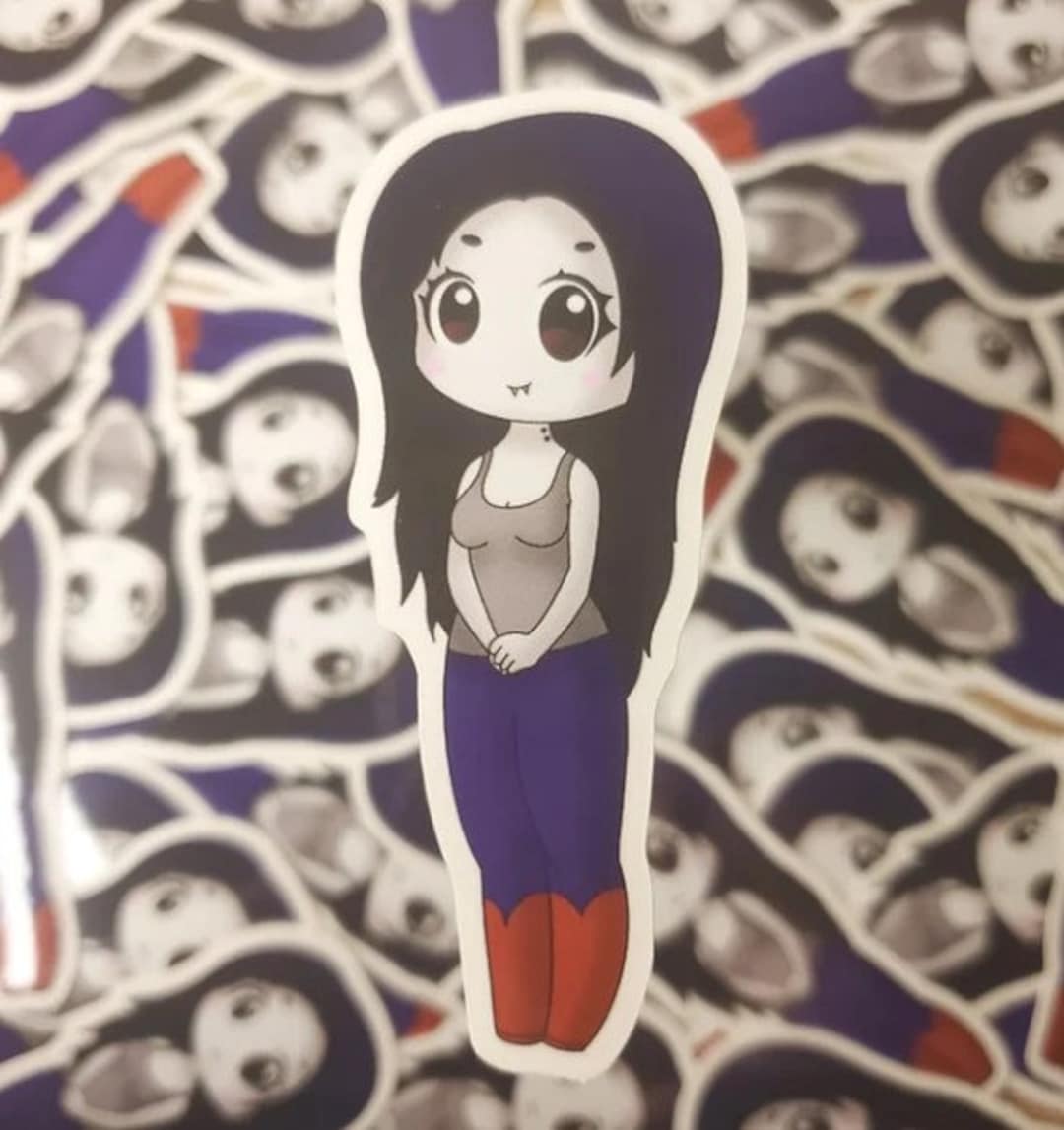 Marceline the Vampire Queen Vinyl Stickers - Chibi Goth Girl Icon ...