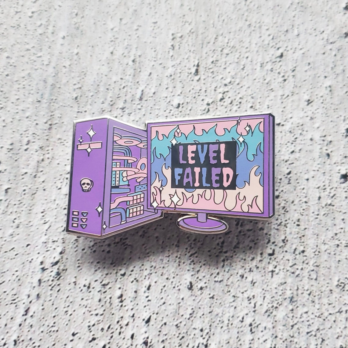 Hell Fire PC Enamel Pin - Pastel Goth Pin - Etsy