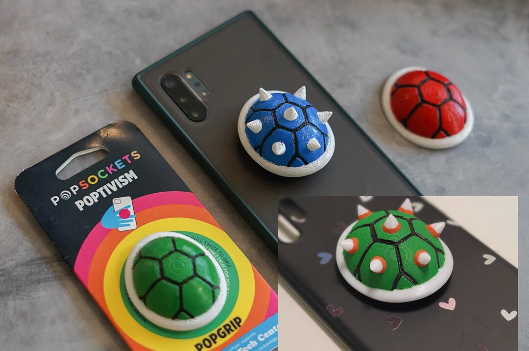 Red Shell Phone Grip | Green Shell | Spiny Shell | 3D Printed | Phone ...