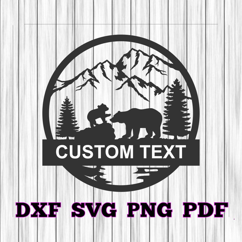 Bear Mountain Scene Svg Bear Mountains Dxf Bear Scene Cut - Etsy