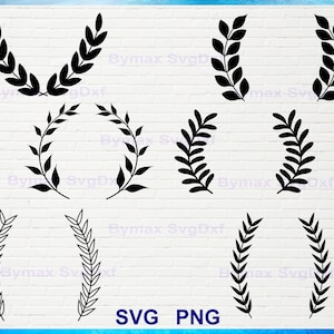 Laurels Svg Bundle, Laurel Decorative Border, Leafy Laurels Svg ...