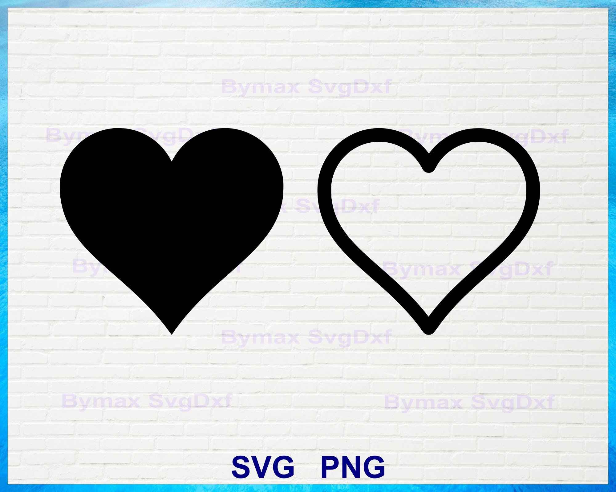 Corazón svg contorno de corazón svg corazón sólido svg - Etsy México