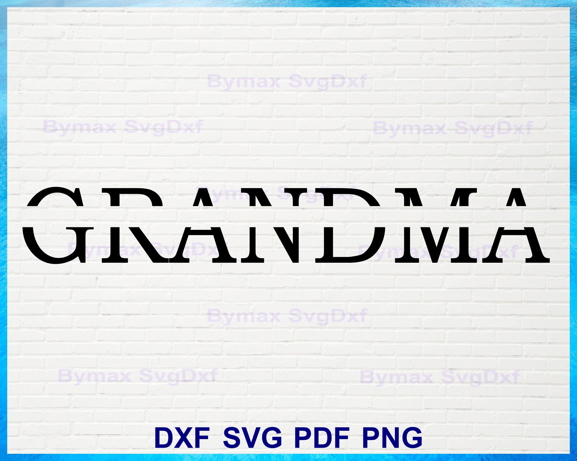 Grandma Svg, Split Name Frame Monogram, DIY Gift for Grandma Svg - Etsy