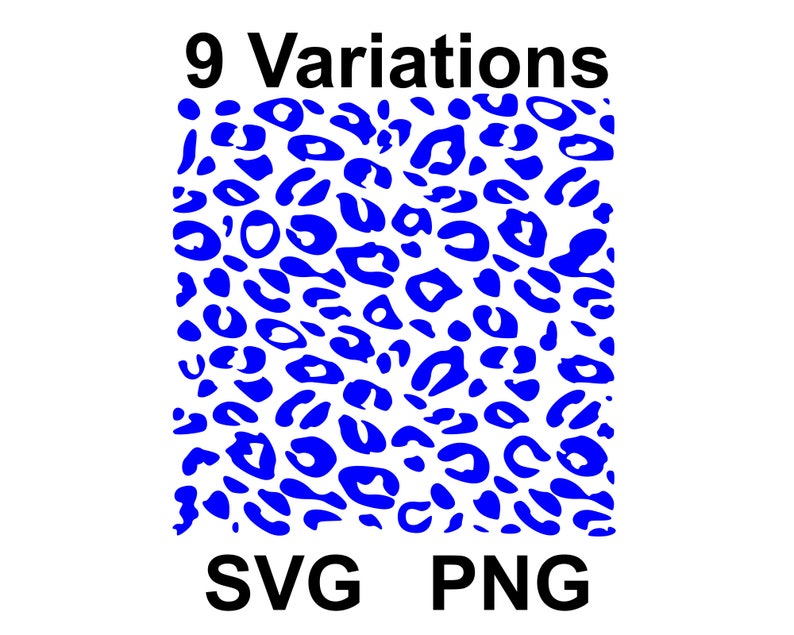 Blue Leopard Print Svg Bundle, Transparent and Multiple Colored ...