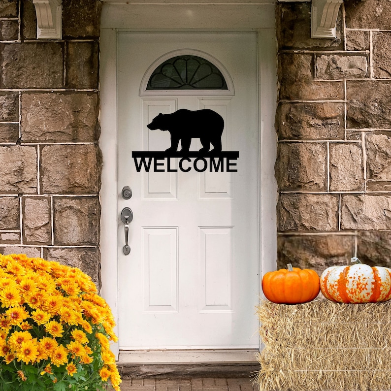 Welcome Bear Sign Dxf Svg, Simple Dxf File, Dxf for Plasma and Laser ...