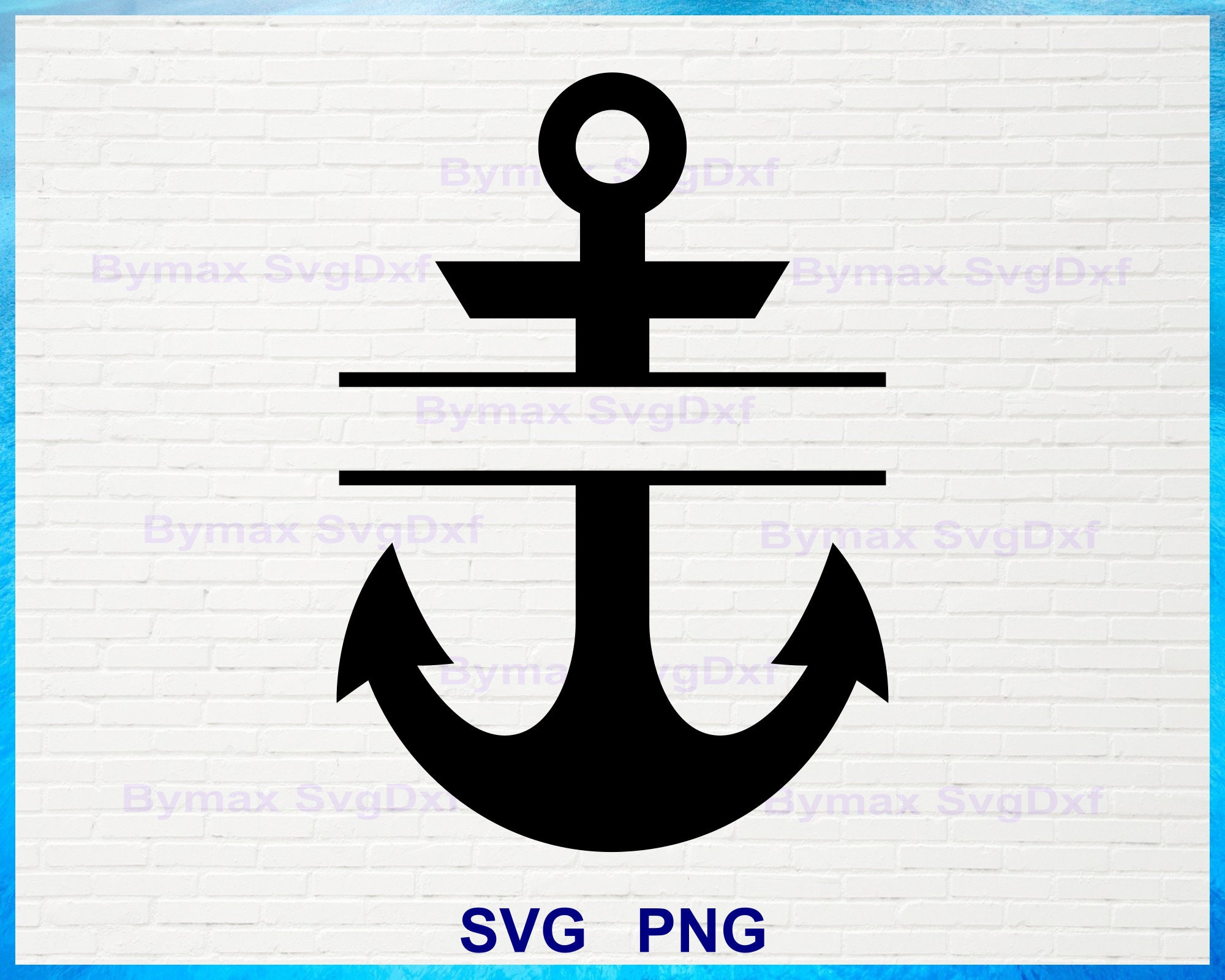 Anchor Monogram Svg, Split Anchor Svg, Ship Anchor, Nautical Svg ...