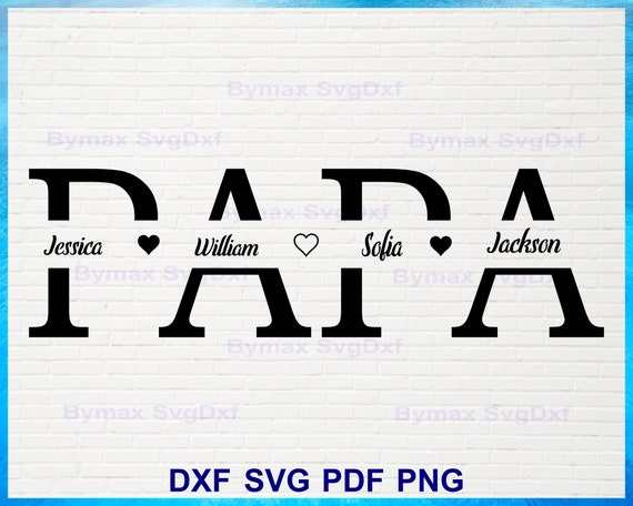 Papa Svg Dad Father Split Name Frame Svg Split Monogram - Etsy India