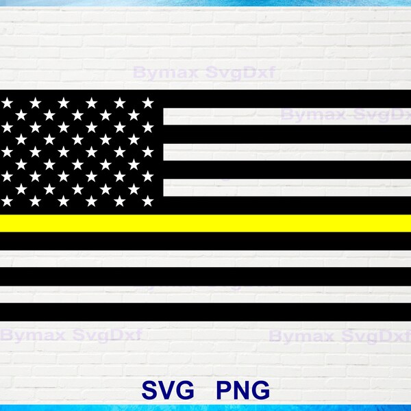 Thin Yellow Line Flag Svg - Etsy