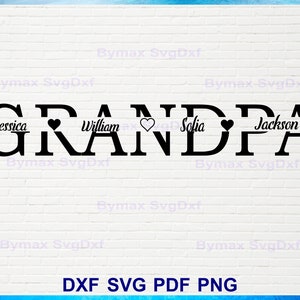 Grandpa Svg Split Name Frame Svg DIY Grandpa Gift Svg Svg | Etsy