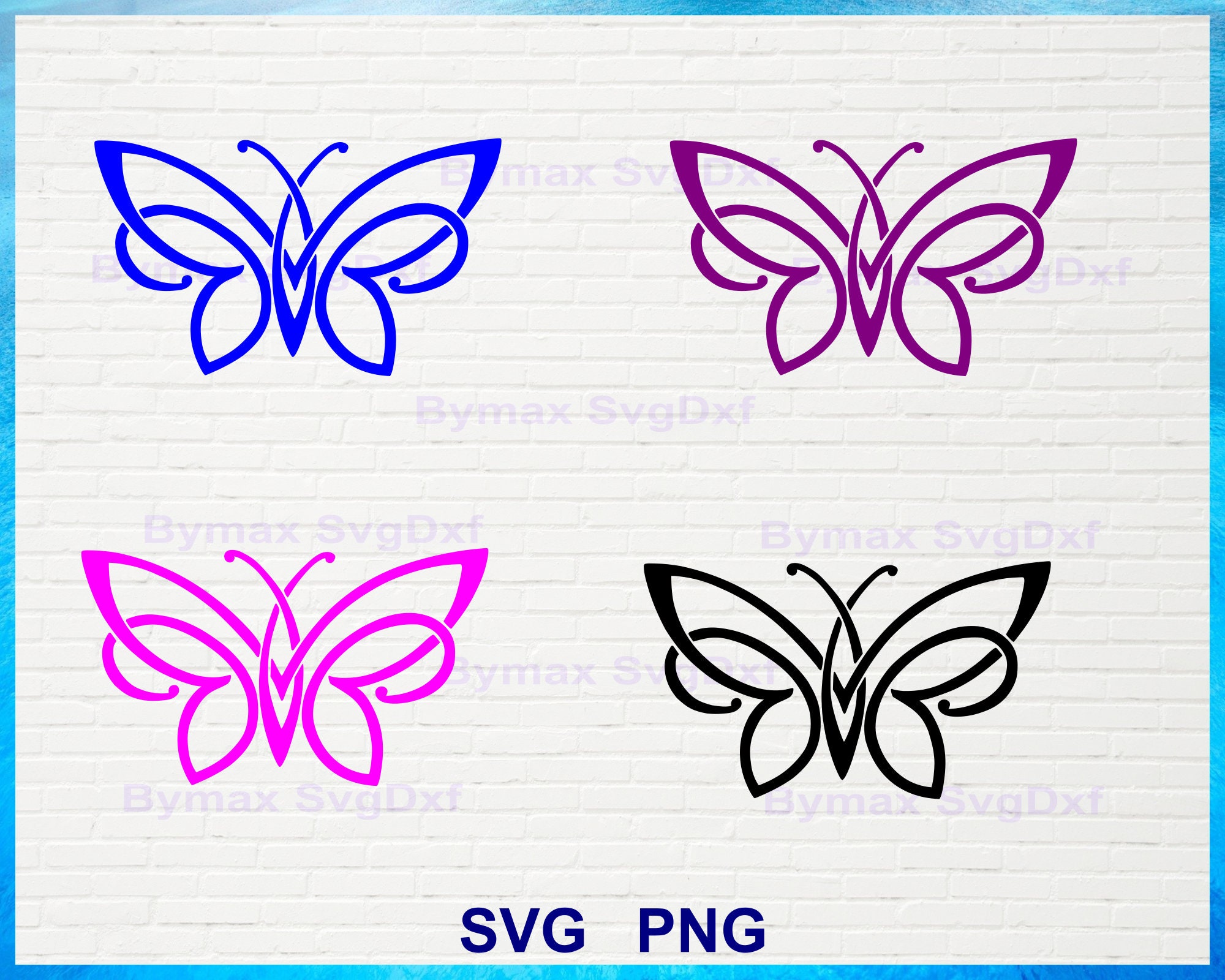 Butterfly Svg, Colored Butterfly Svg, Svg for Circuit Silhouette, Png ...