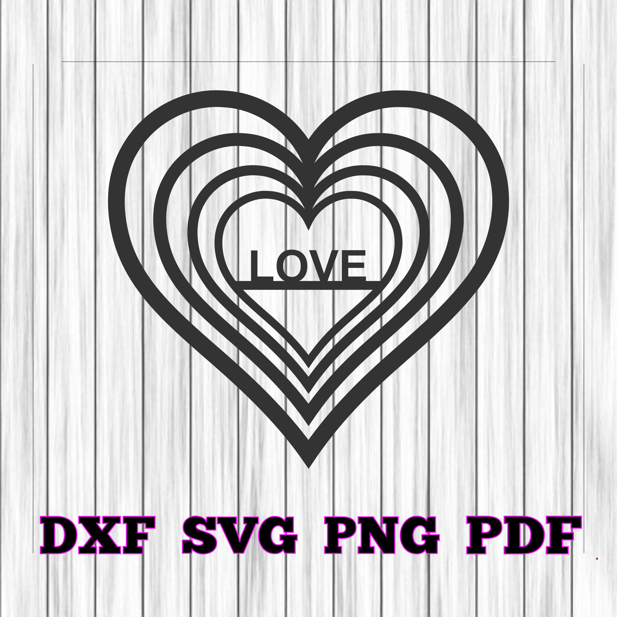 Heart Dxf Heart Love Svg Dxf for Plasma Dxf for Laser SVG - Etsy