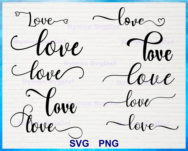 Love Svg, Svg Bundle, Love Word Svg, Fancy Word Love Svg, Decorative ...