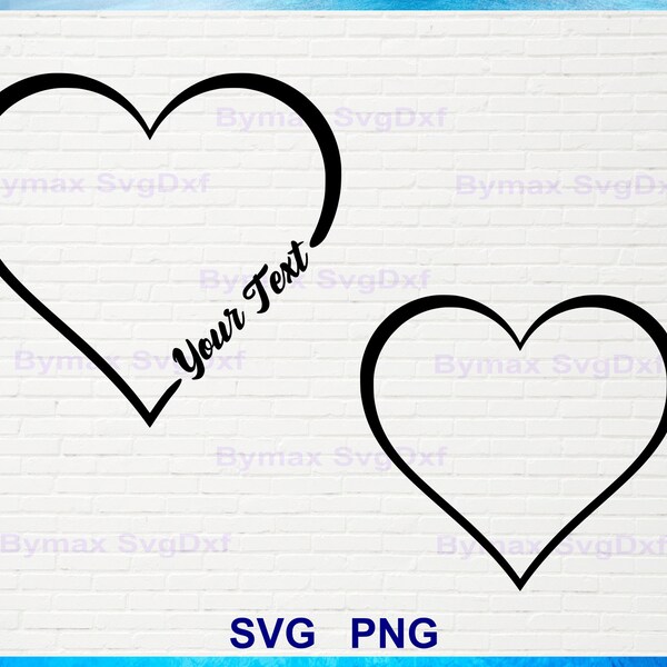 Split Heart Outline Svg - Etsy