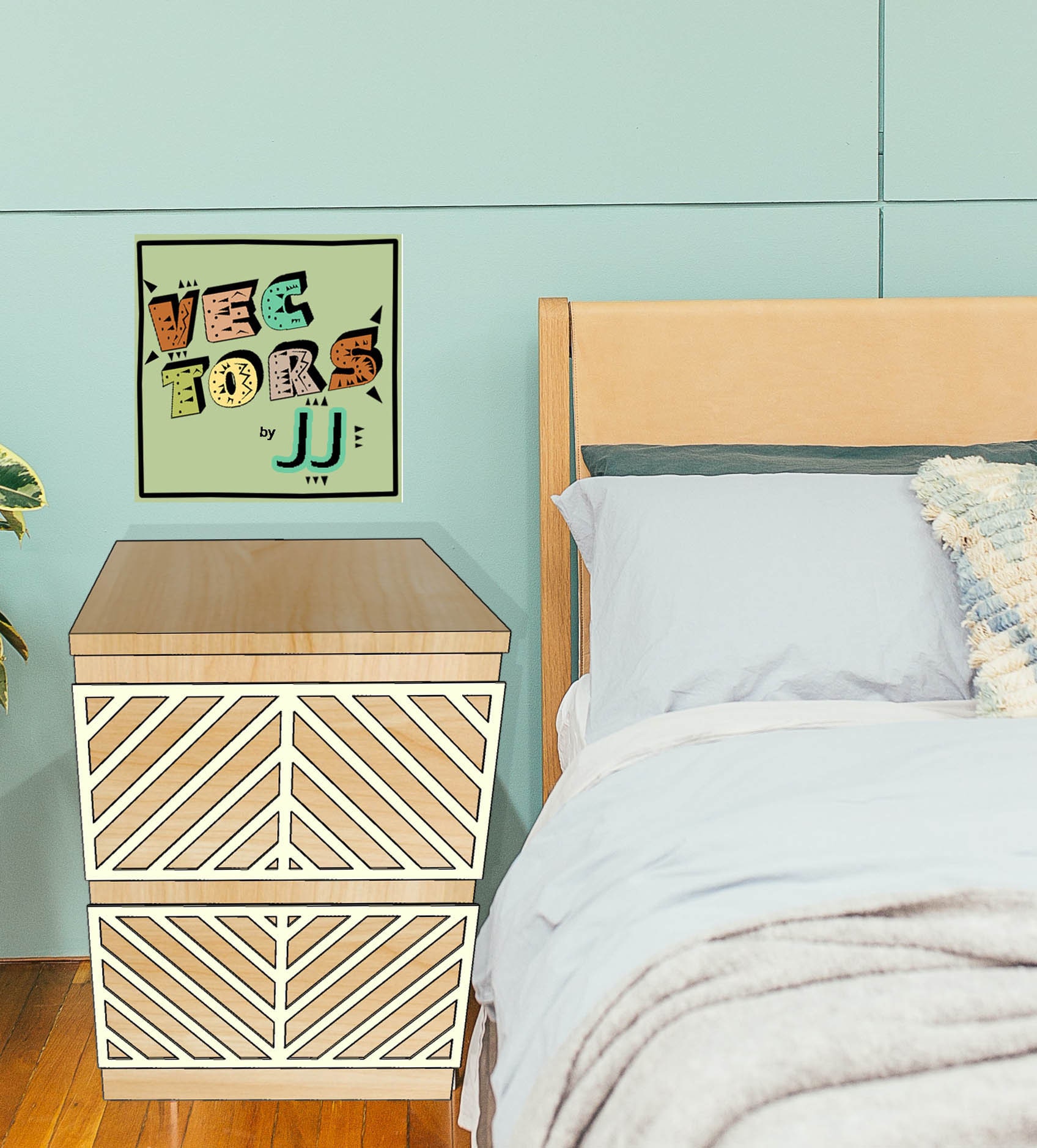 Geometric Stripe Pattern Vector Design for Ikea Malm Bedside Drawer Units DWG DXF JPG Digital Download Files Etsy