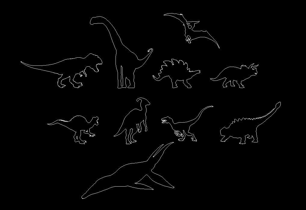 10 X Dinosaur Vector Files T-rex, Triceratops, Pterodactyl, Iguanodon ...