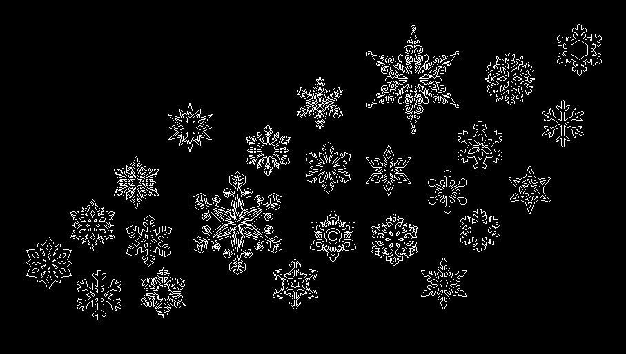 25 X Unique Snowflake Vector Files DWG, DXF PDF Digital Download Files ...