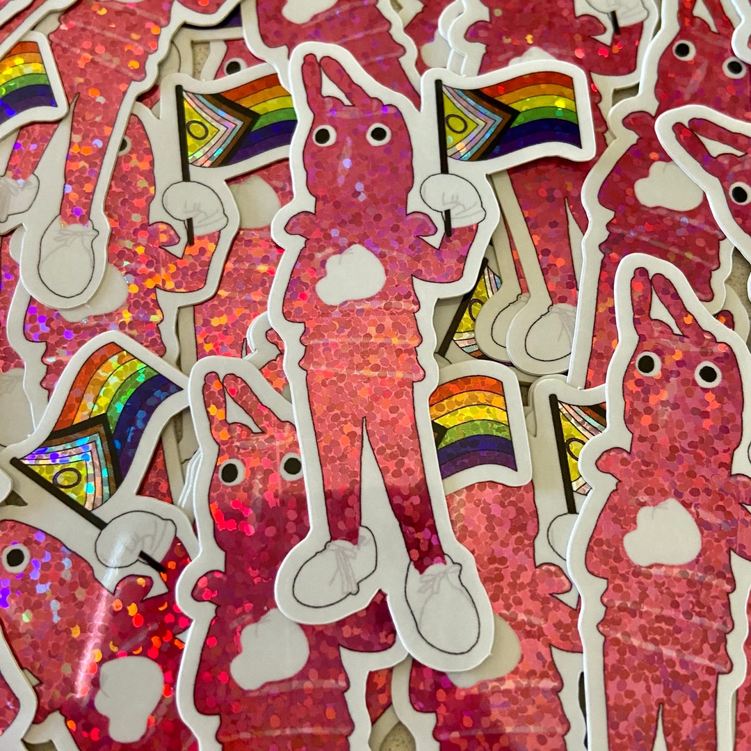 Shrimpy Pride Glitter Sticker - Etsy