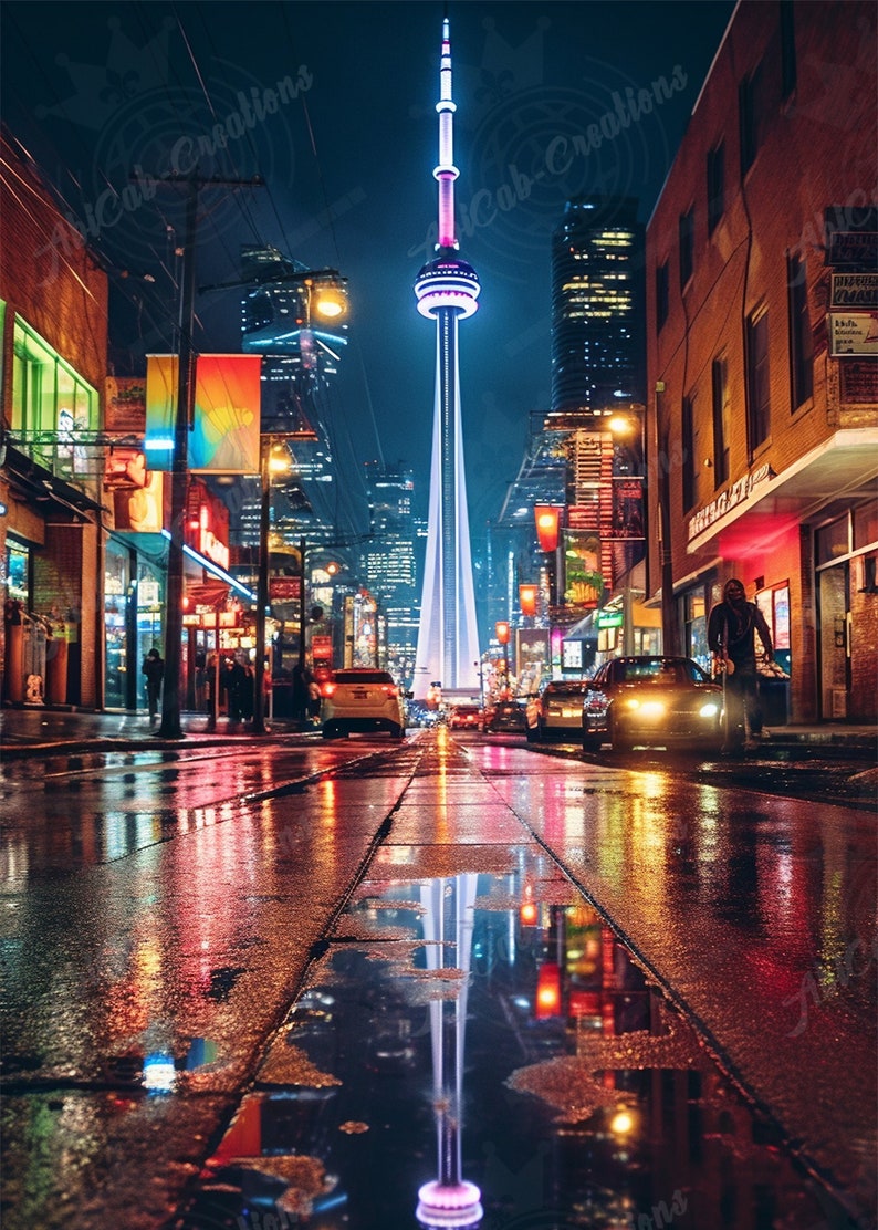Printable-toronto Night Life , Neon Lights, Bokeh Photography, Abstract ...