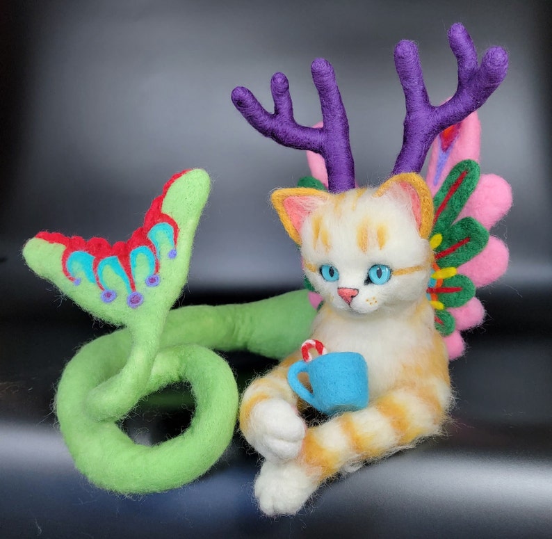 Joy, Needle Felted Mer-cat - Etsy