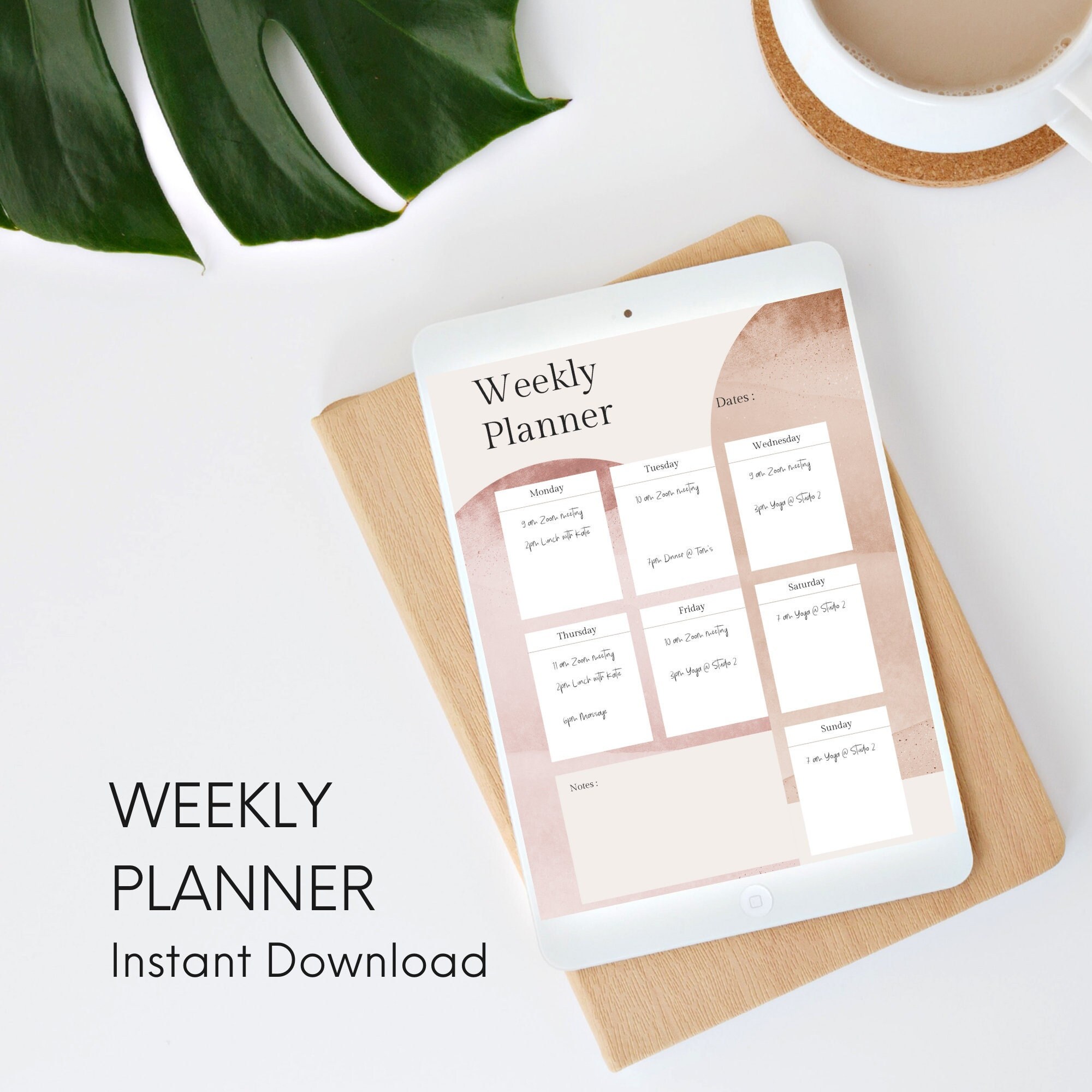 Weekly Planner Printable, Weekly Planner Pad, Weekly Planner Digital ...