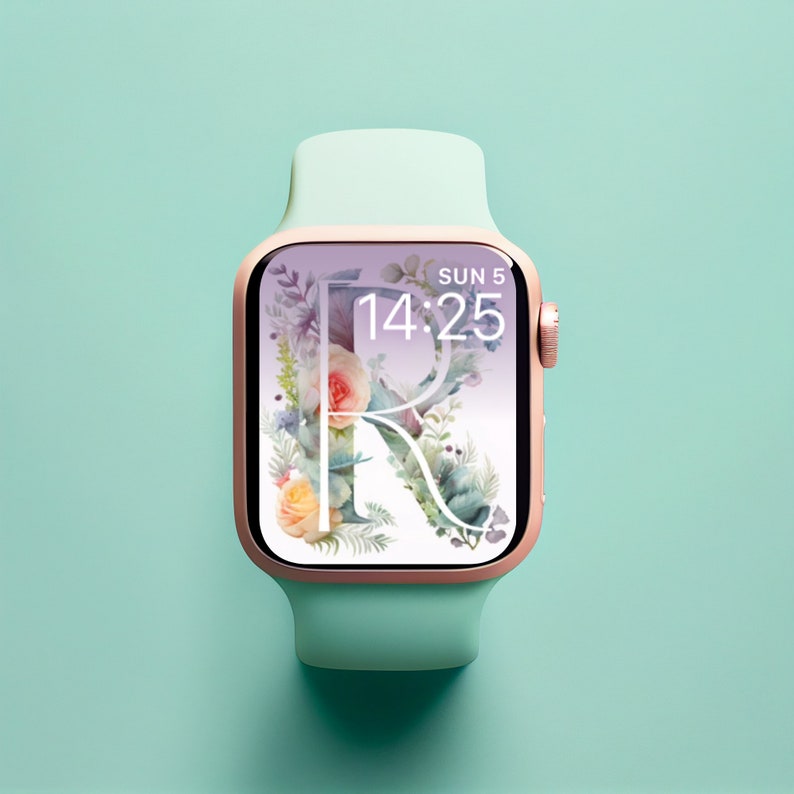 Initial Apple Watch Face Feminine Watch Face Flowers - Etsy
