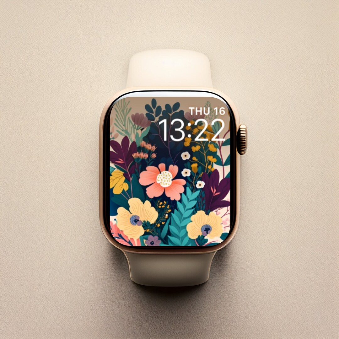 Spring Apple Watch Face, Spring Watch Face, Floral Art Apple Watch Face ...