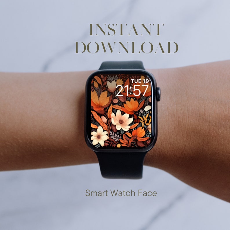 Autumn Watch Face, Floral Watch Face, Apple Watch Background, Watch ...