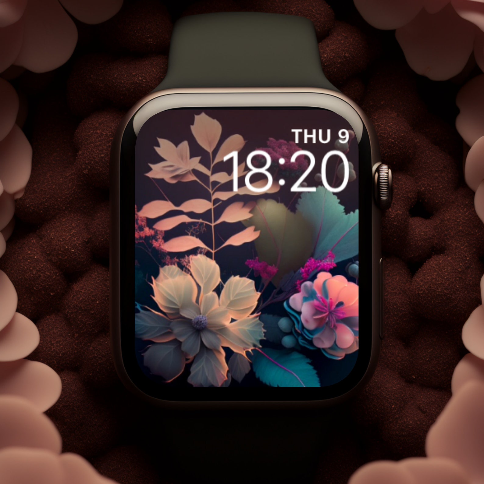 Floral Apple Watch Face, Apple Watch Face, Digital Download Apple Watch ...
