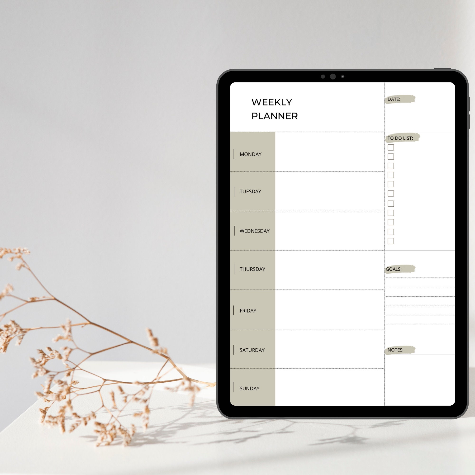 4 Colors Weekly Planner, Digital Planner, Digital Weekly Planner ...
