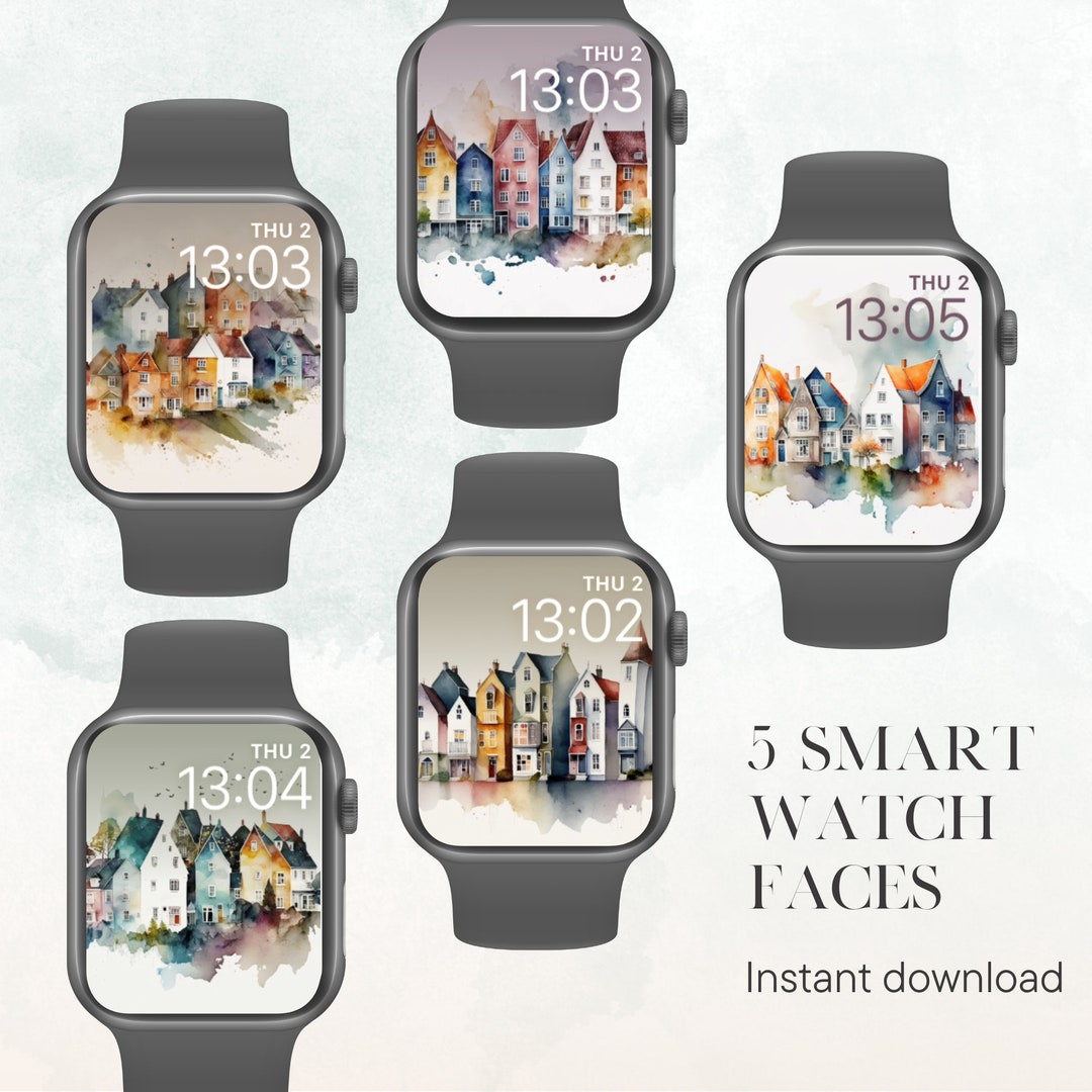 Watercolor House Watch Face, Artsy Watch Face, Watch Face, Art for ...